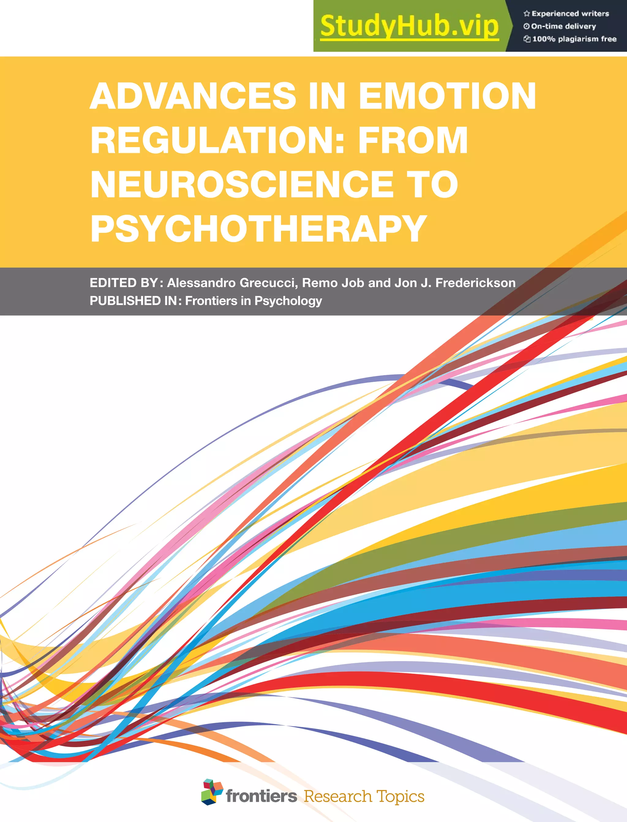 ADVANCES IN EMOTION REGULATION FROM NEUROSCIENCE TO PSYCHOTHERAPY | PDF
