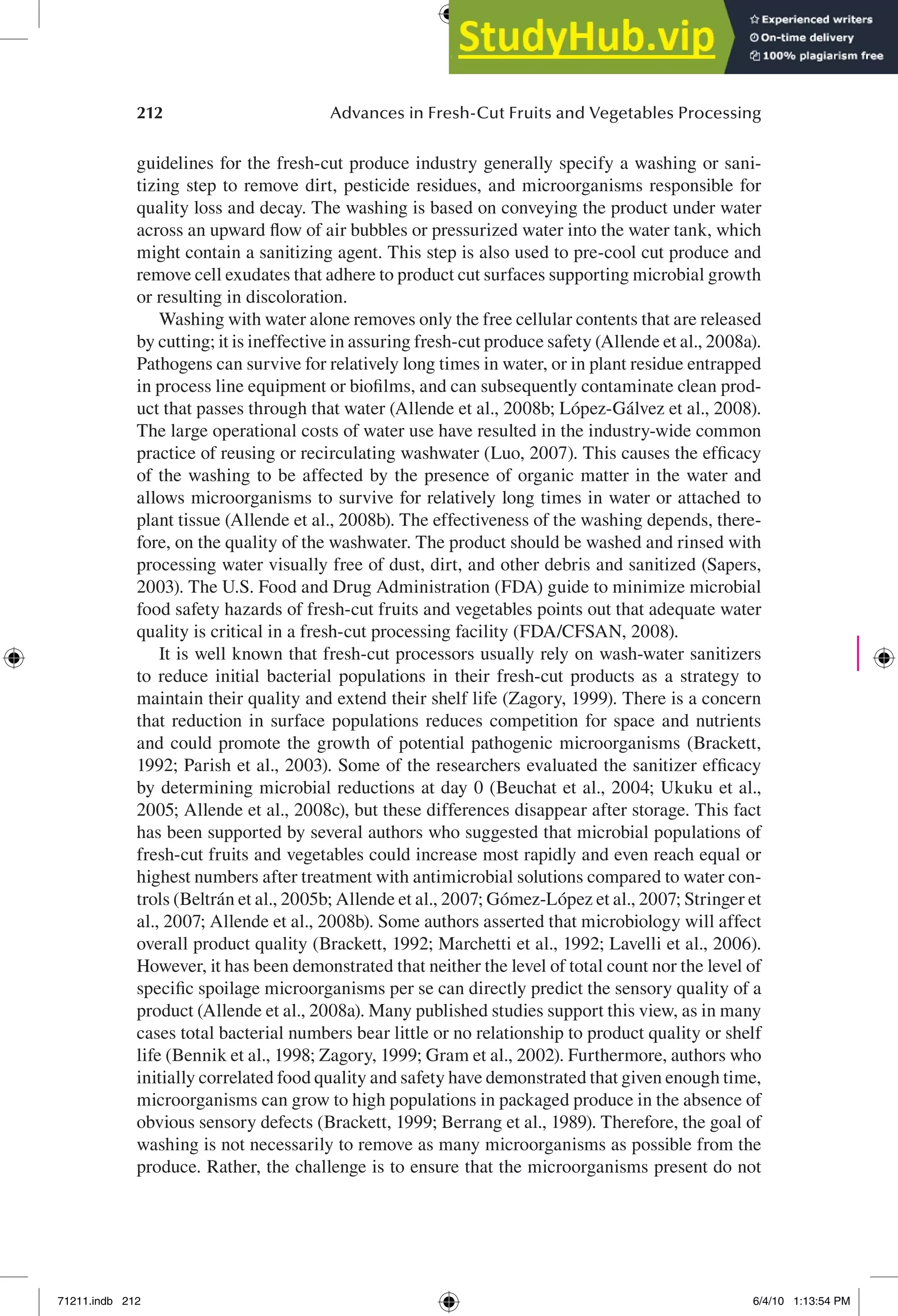 Advances In Fresh-Cut Fruits And Vegetables Processing | PDF