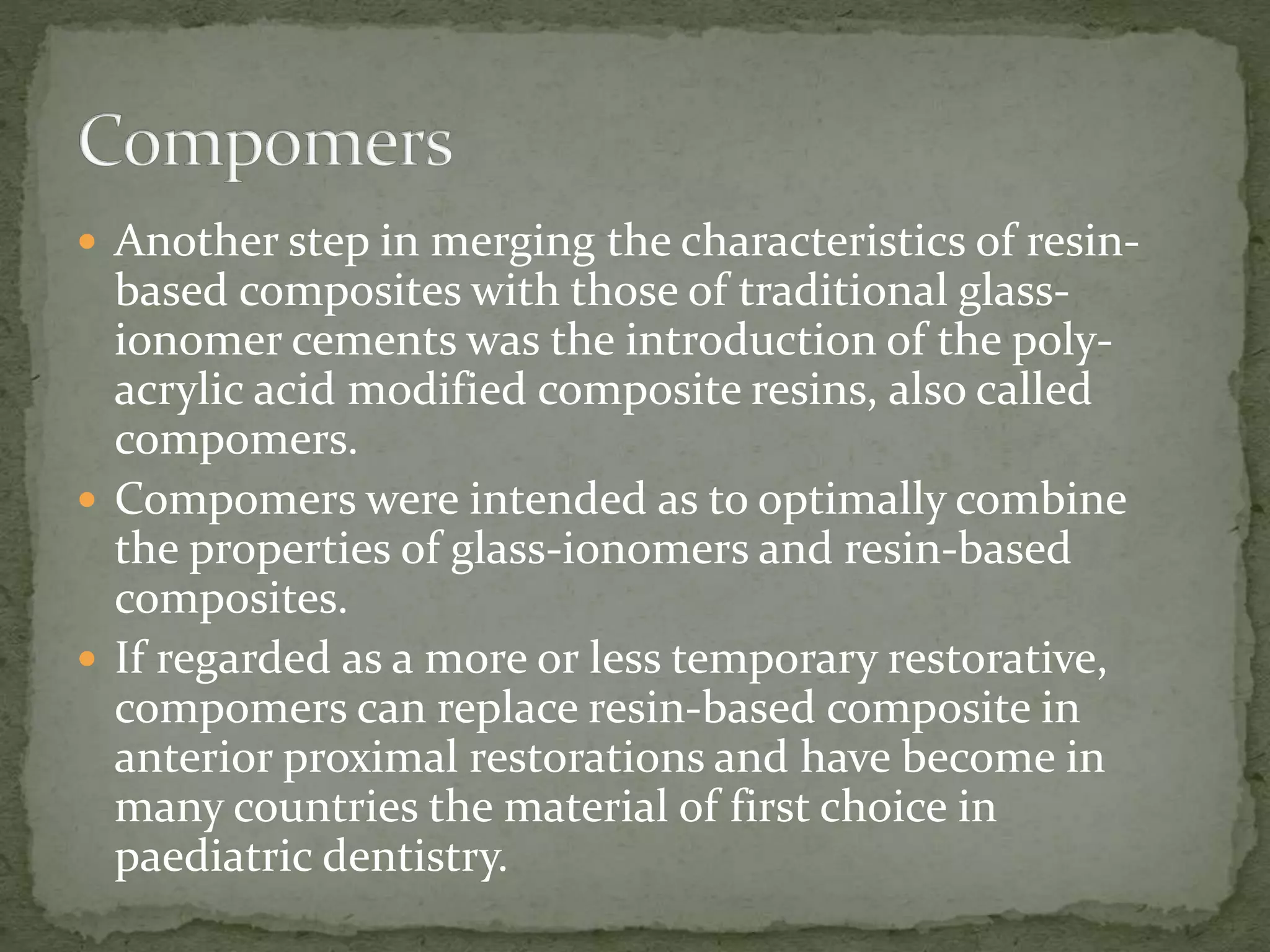 Advances in glass ionomer cement | PPTX