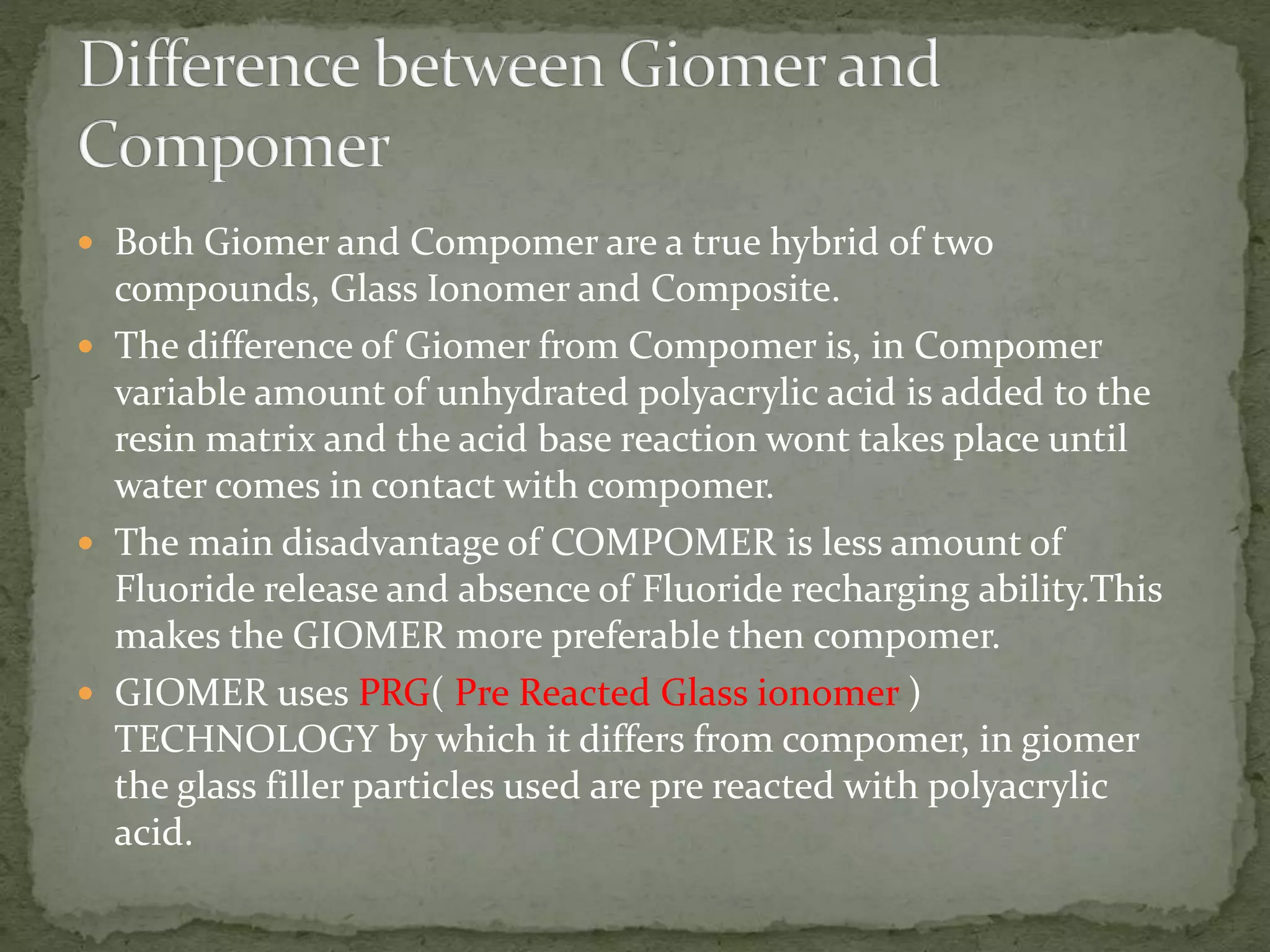 Advances in glass ionomer cement | PPTX