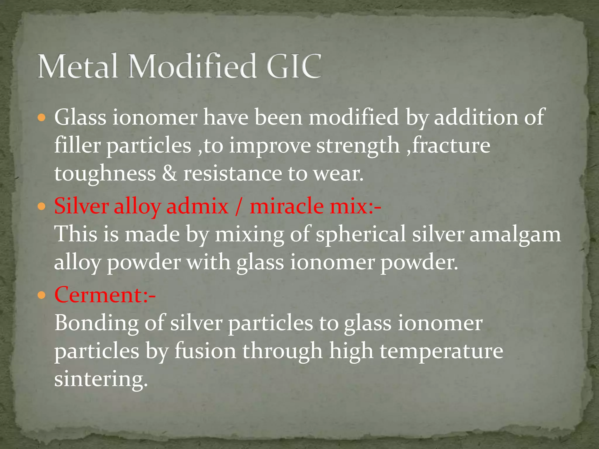 Advances in glass ionomer cement | PPTX