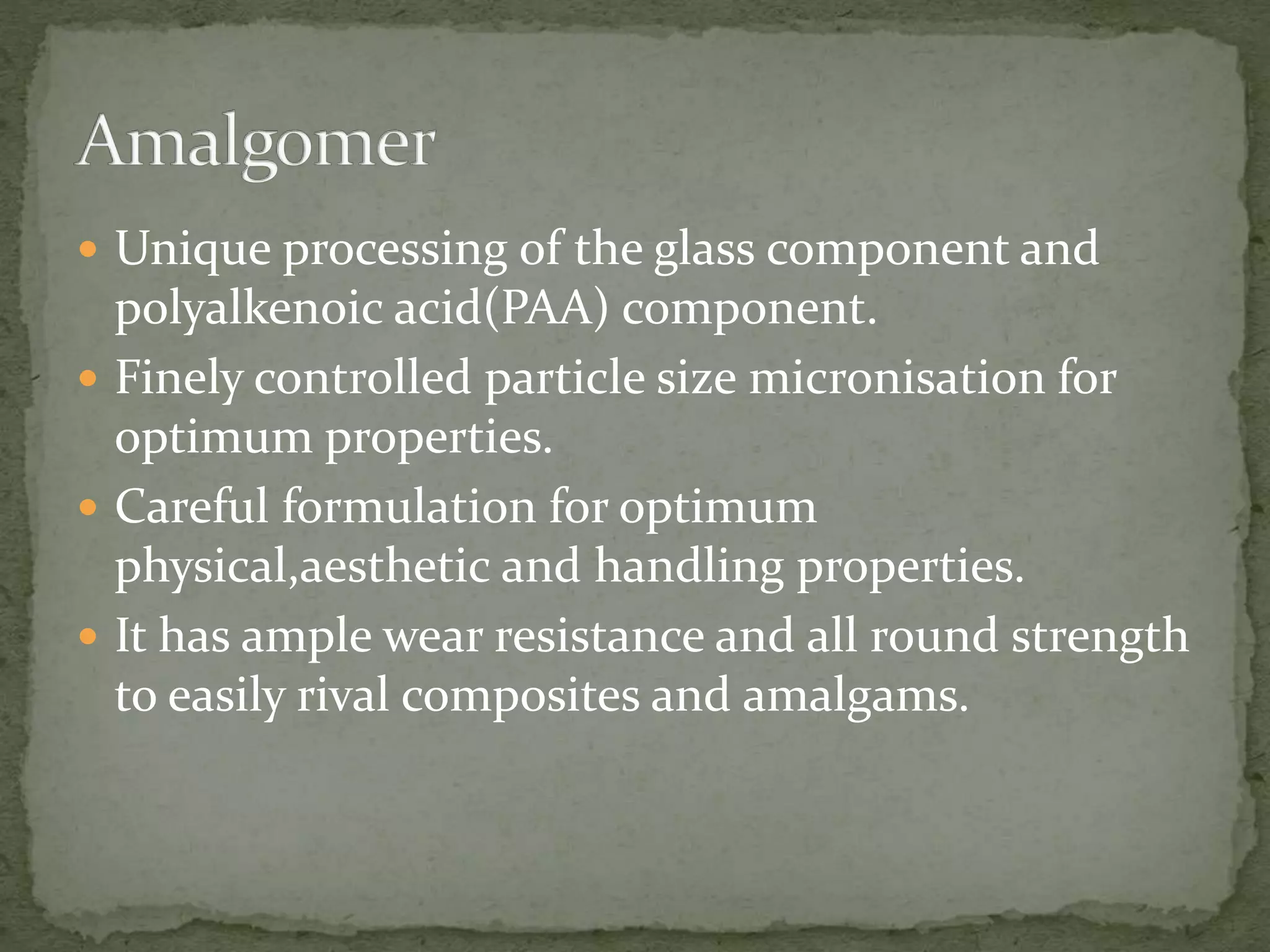 Advances in glass ionomer cement | PPTX