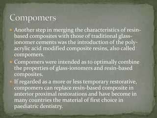 Advances in glass ionomer cement | PPTX