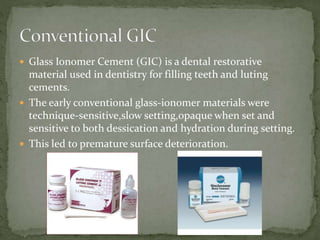 Advances in glass ionomer cement | PPTX