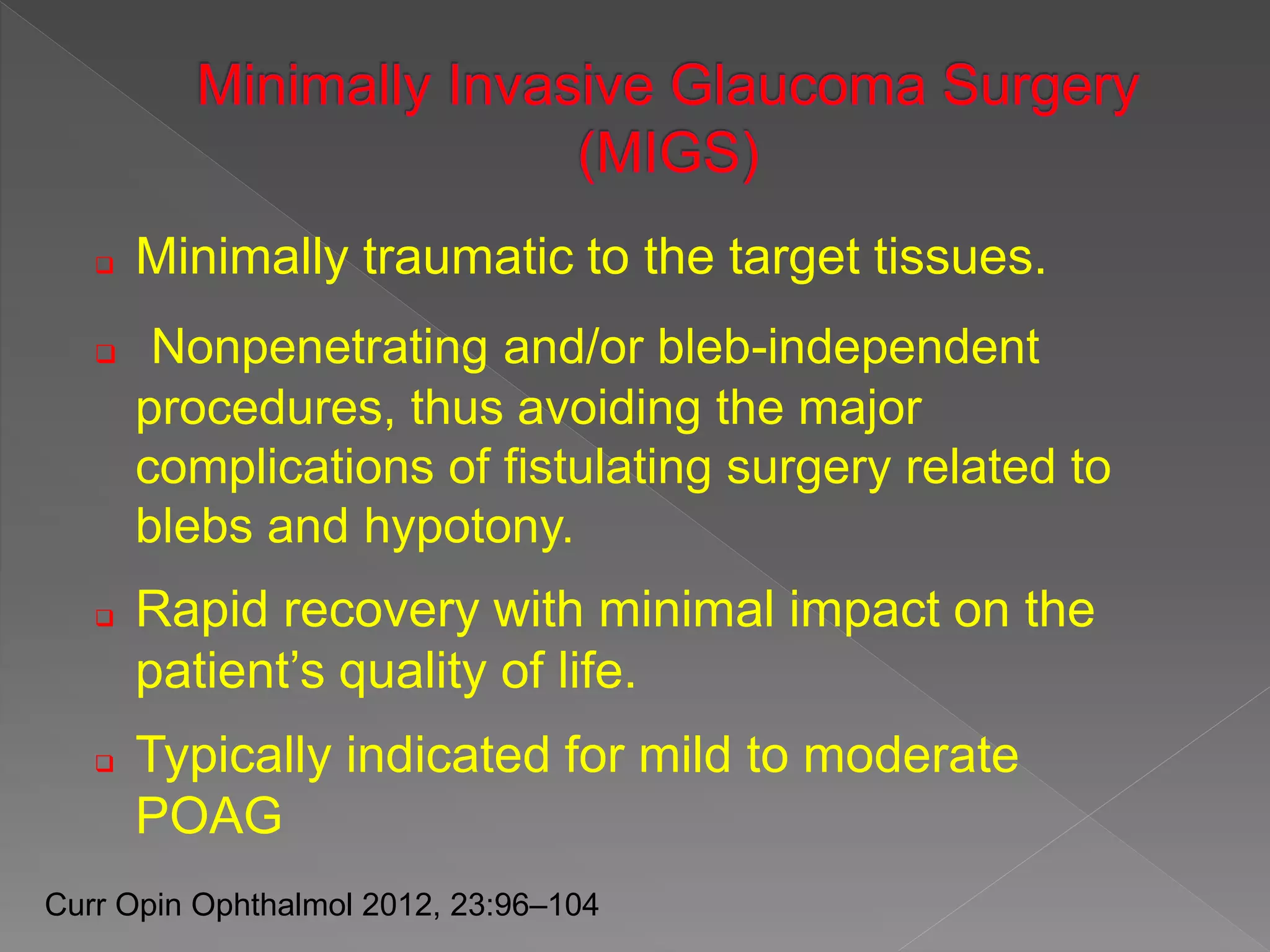 Advances in glaucoma surgeries | PPTX