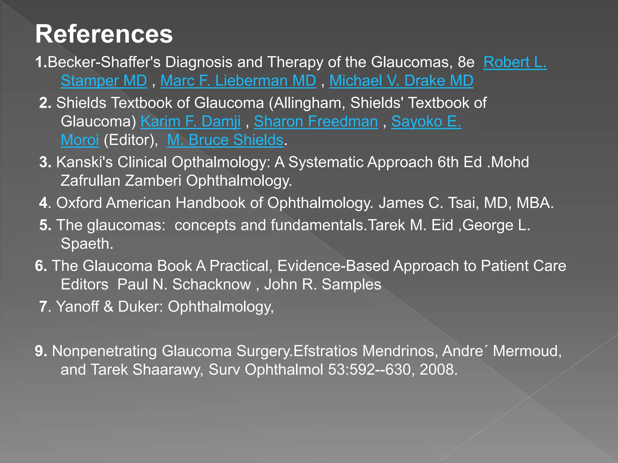 Advances in glaucoma surgeries | PPTX