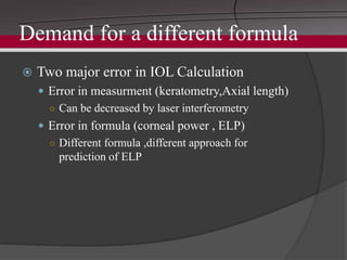 Advances in iol calculation | PPTX