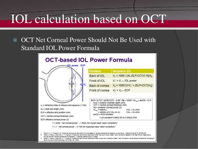Advances in iol calculation