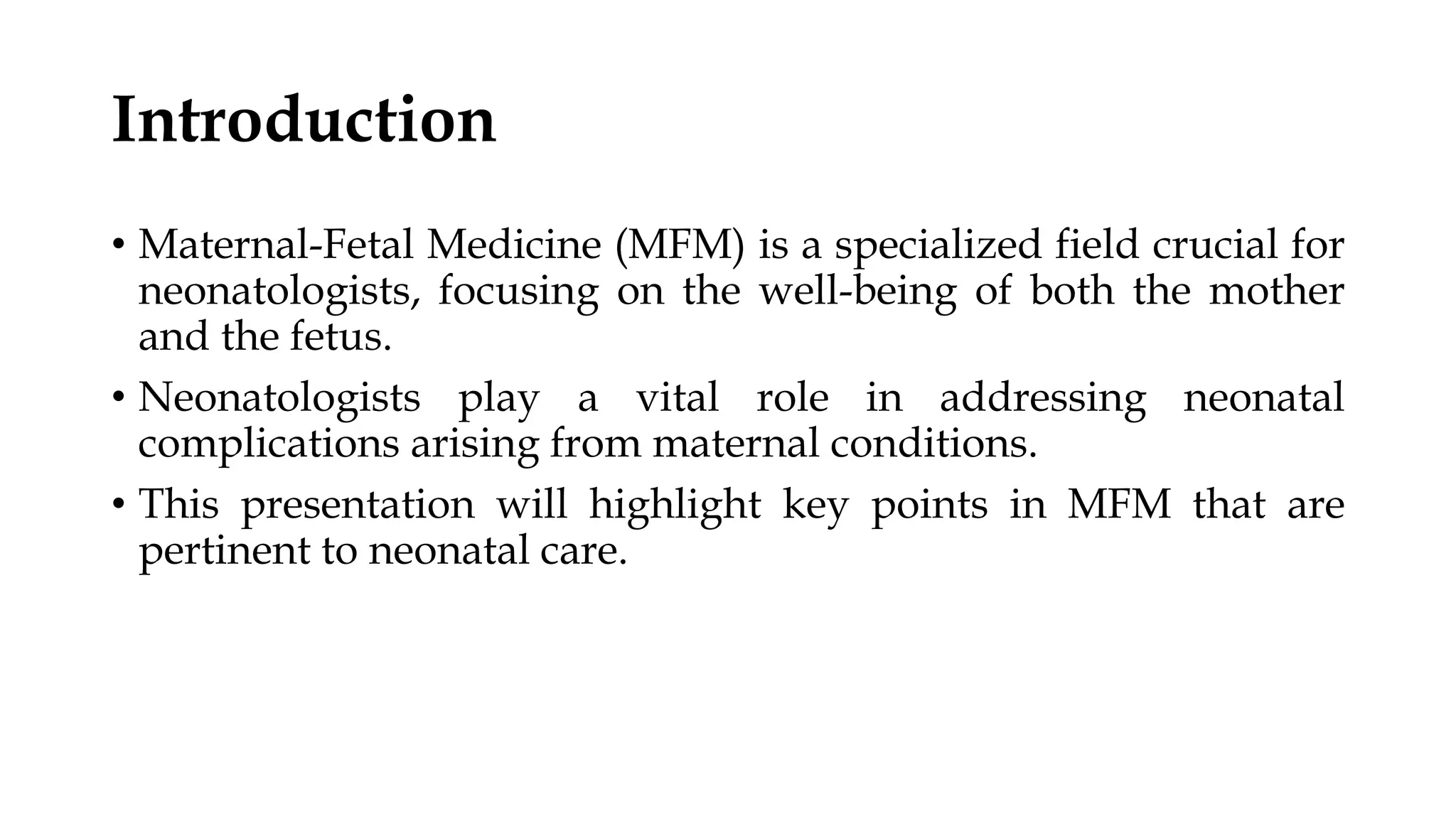 Advances In Maternal Fetal Medicine Pptx