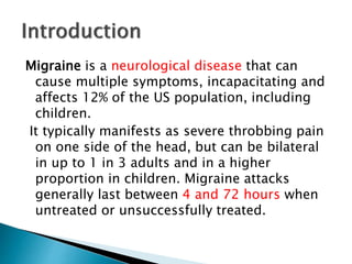 Advances in migraine | PPTX