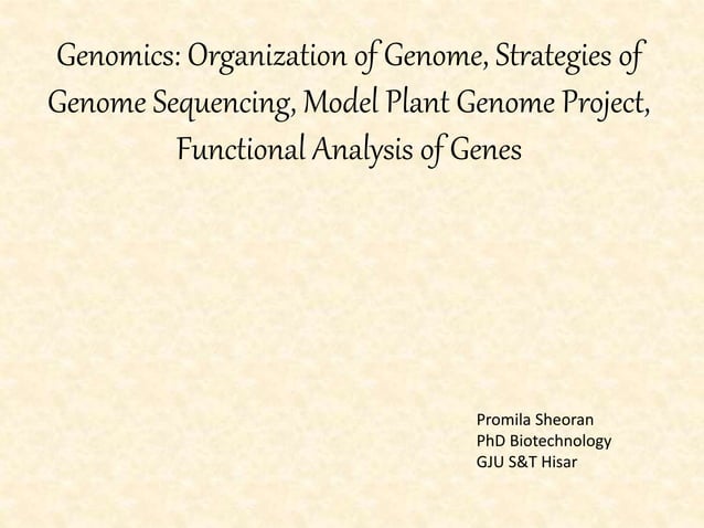 Genomics: Organization of Genome, Strategies of Genome Sequencing ...