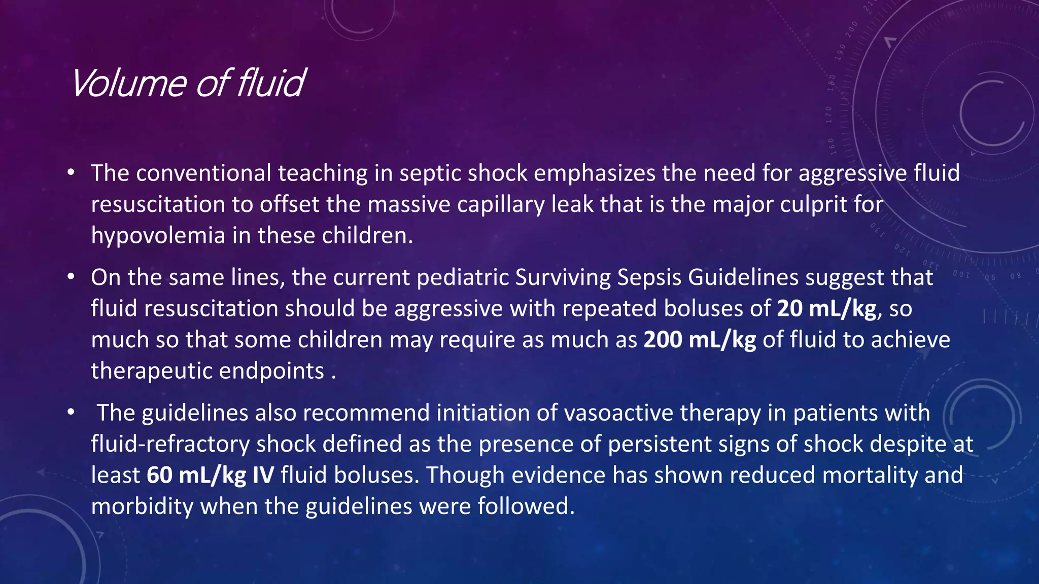 Advances in the management of pediatric septic shock | PPT