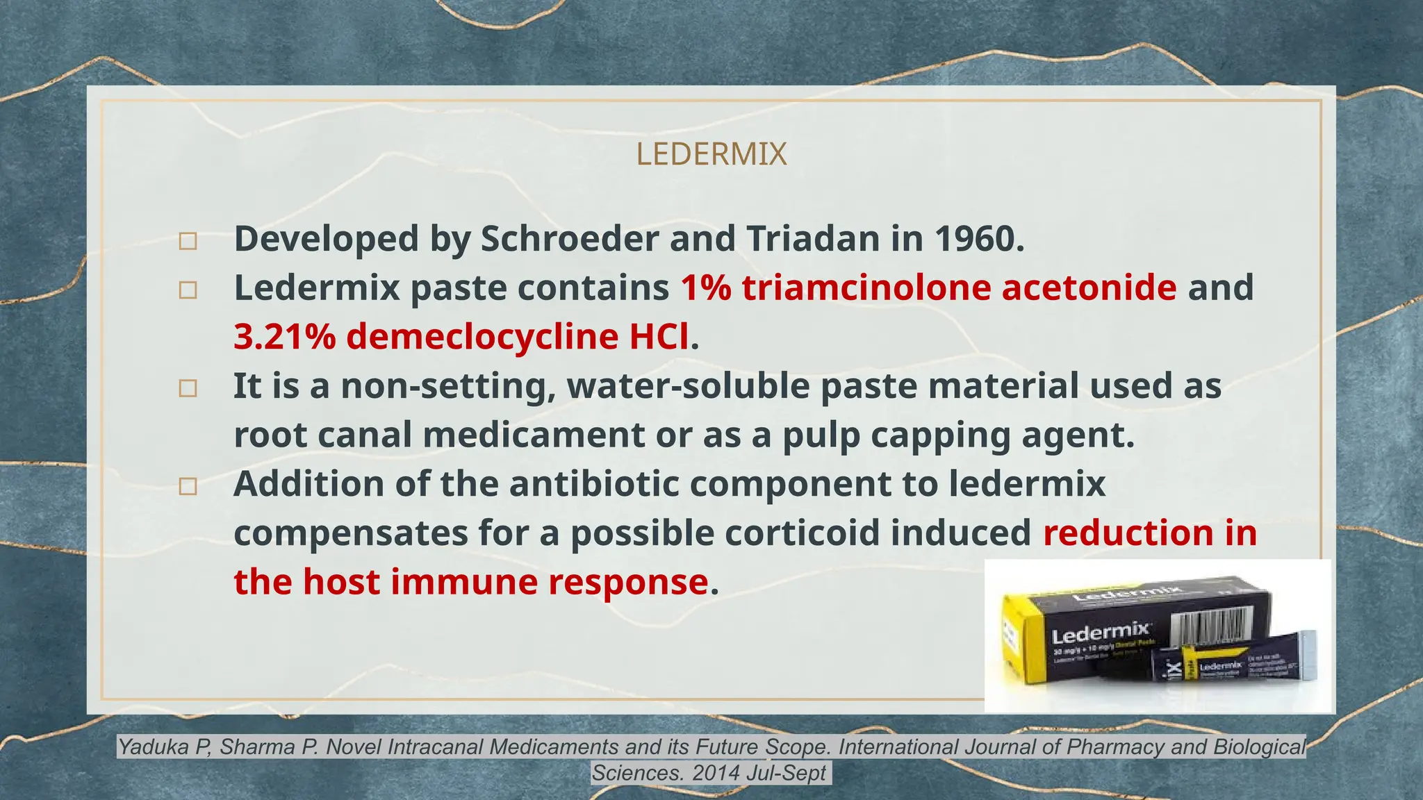 Advances Intracanal-medicaments used for root canal disinfection pptx ...