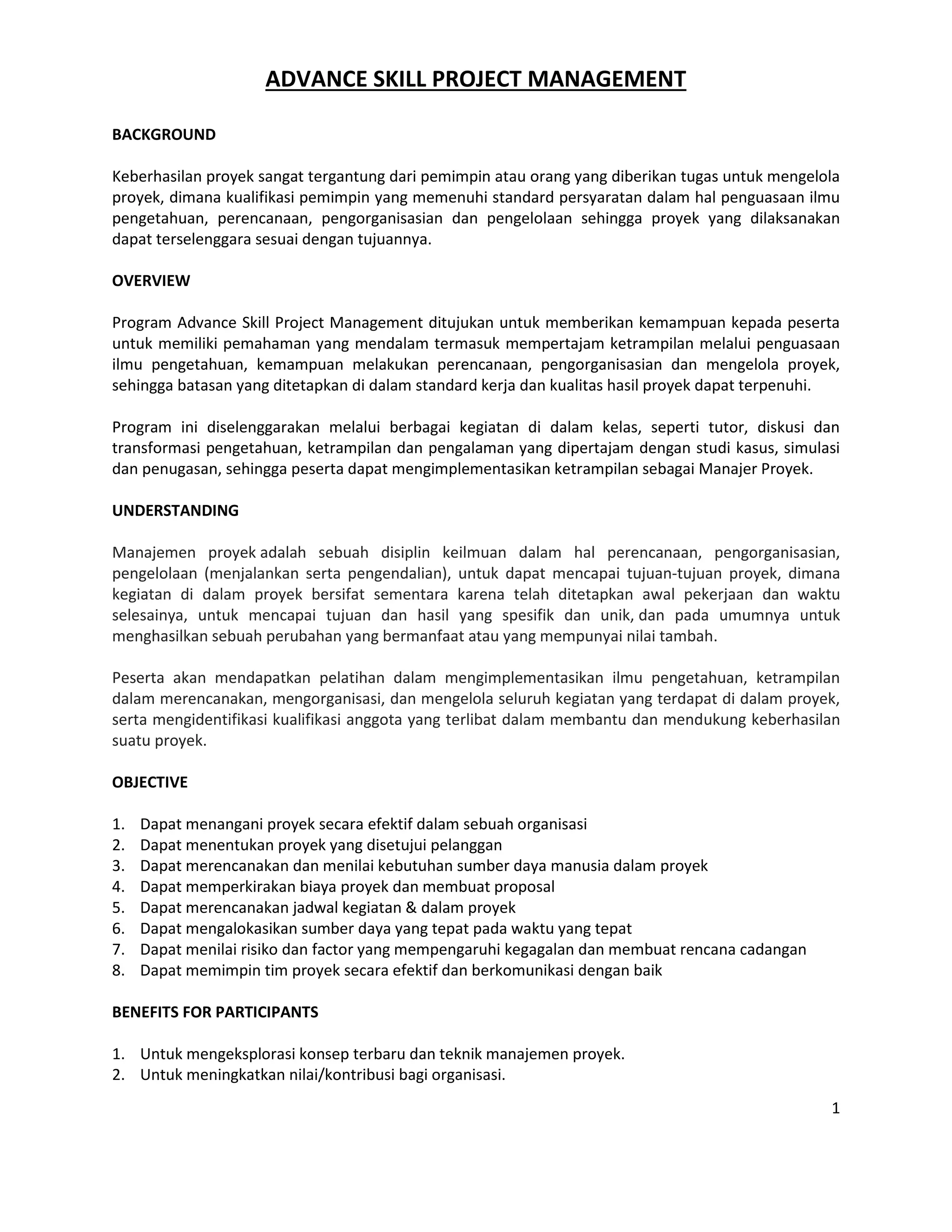 Advance Project Management Skills | PDF