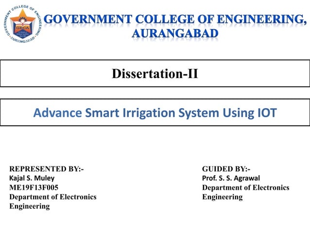 Advance smart irrigation system 1 | PPTX | Water Services | Home Utilities