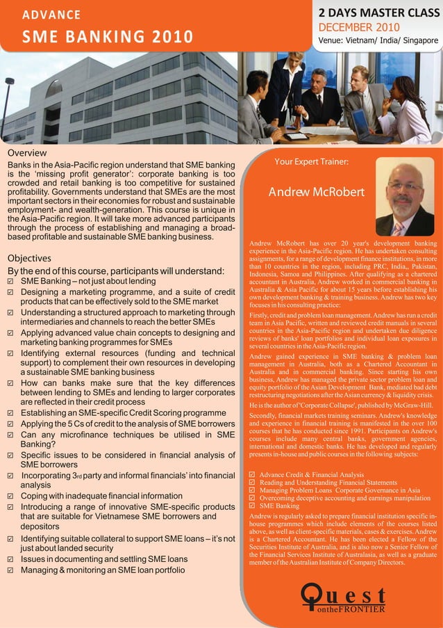 Advance sme banking 2010 | PDF | Small and Medium-sized Business | Business