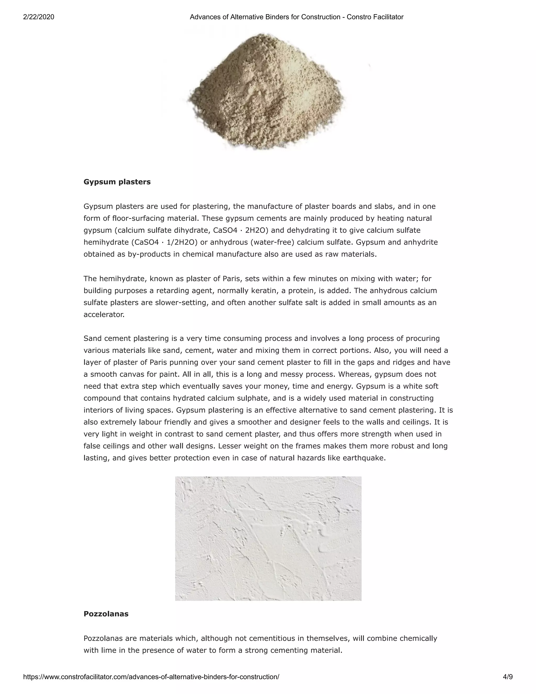 Advances of alternative binders for construction | PDF