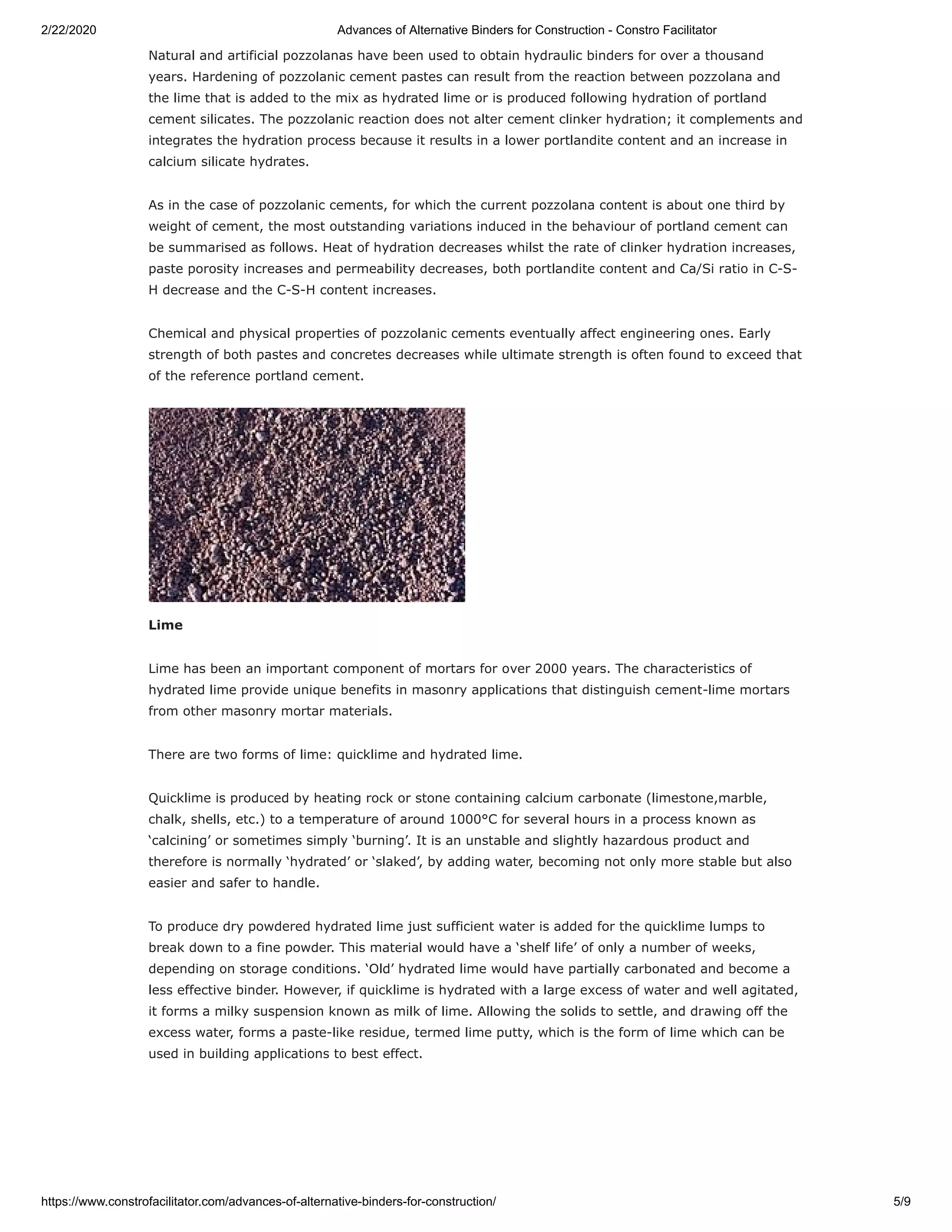 Advances of alternative binders for construction | PDF