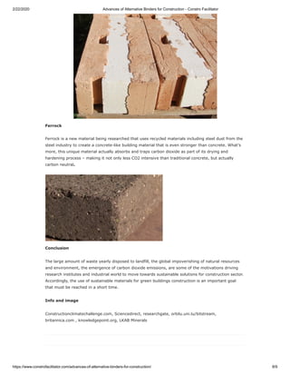 Advances of alternative binders for construction | PDF