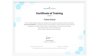 Solidworks Internship Report (advanced) | PPTX