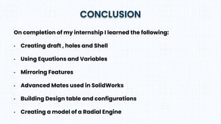 Solidworks Internship Report (advanced) | PPTX