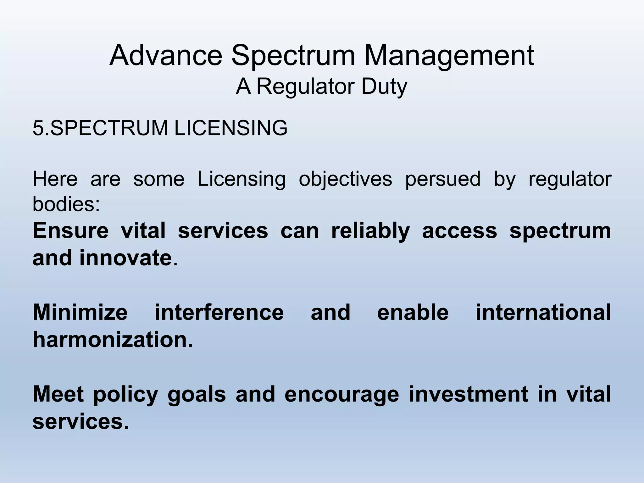 Advance spectrum management for mobile telecommunications finalproject ...