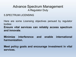Advance spectrum management for mobile telecommunications finalproject ...