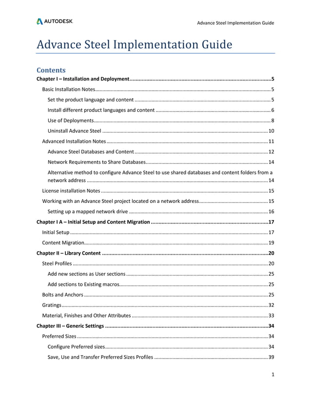 Advance steel implementation_guide | PDF | Databases | Computer Software and Applications