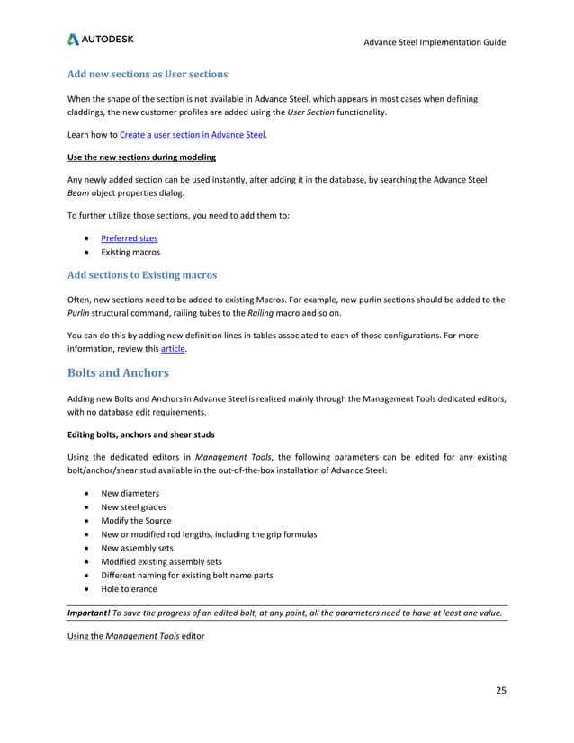 Advance steel implementation_guide | PDF | Databases | Computer Software and Applications