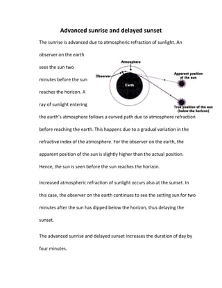 Advance sunrise and delayed sunset | PDF