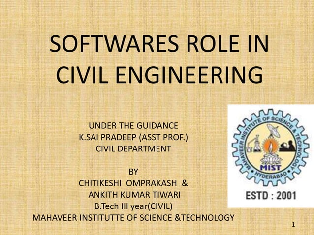 SOFTWARES IN CIVIL ENGINEERING | PPTX | Desktop Publishing | Computer ...