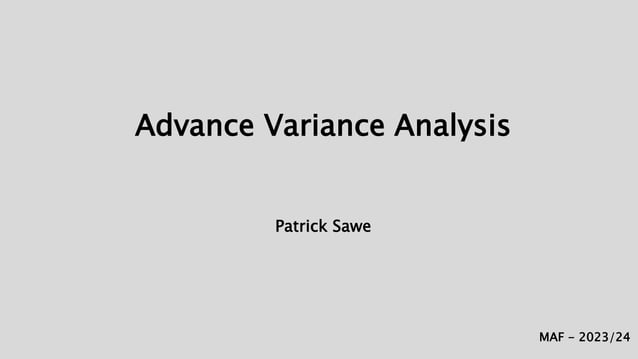 Advance Variance analysis.pptx performance | PPT