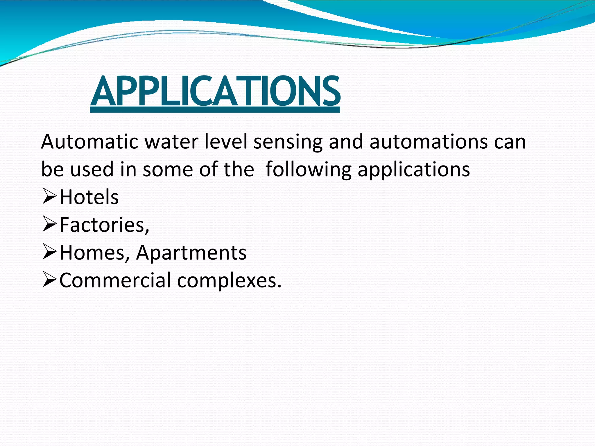 Advance water level sensing and automation | PPT