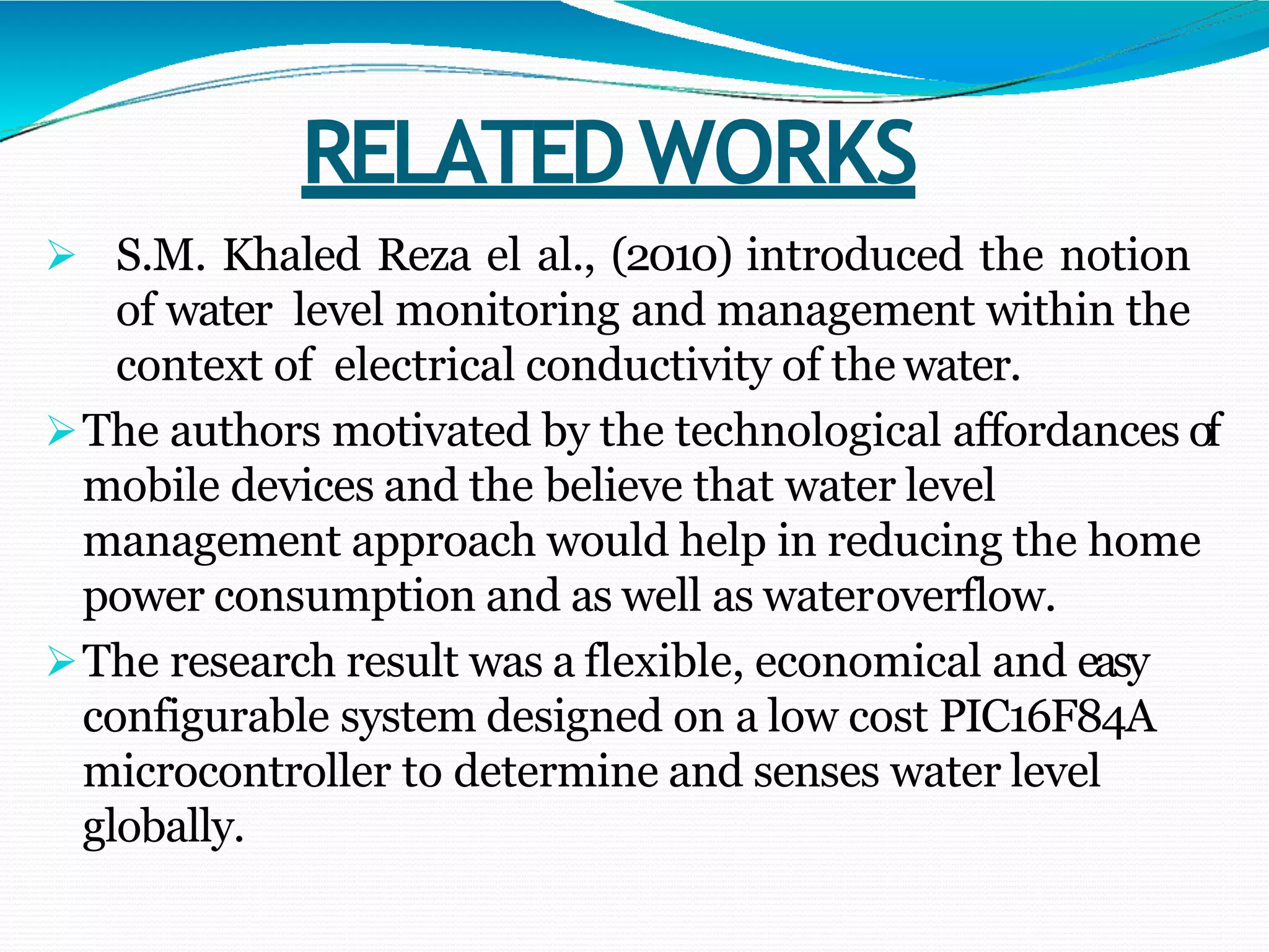 Advance Water Level Sensing And Automation Ppt