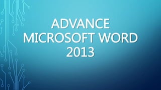 Advance word2013 | PDF