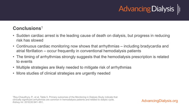 Advancingdialysis.org cardiac arrhythmia in thrice weekly hemodialysis ...