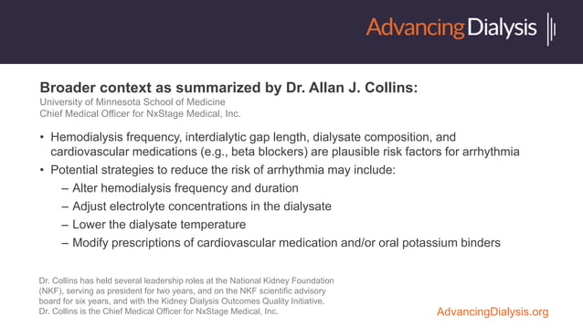 Advancingdialysis.org cardiac arrhythmia in thrice weekly hemodialysis ...