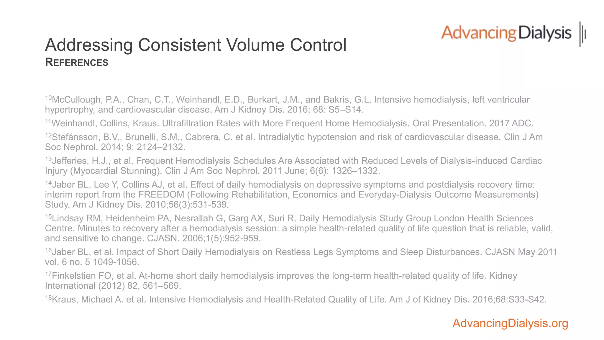 Advancing dialysis.org recent findings better management of volume with ...