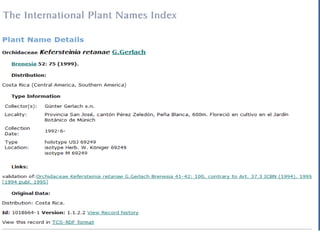 Advancing the International Plant Names Index (IPNI) | PPT