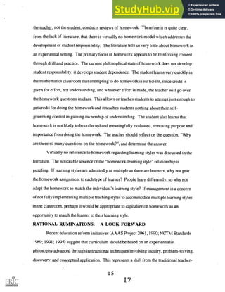 Advancing Ownership Of Understanding And Responsibility Through Homework In Mathematics ...