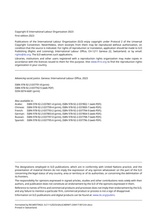 Advancing social justice - International Labour Organization. | PDF