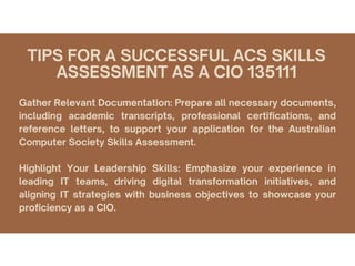 Advancing Your Career as a Chief Information Officer 135111 ACS Skills ...
