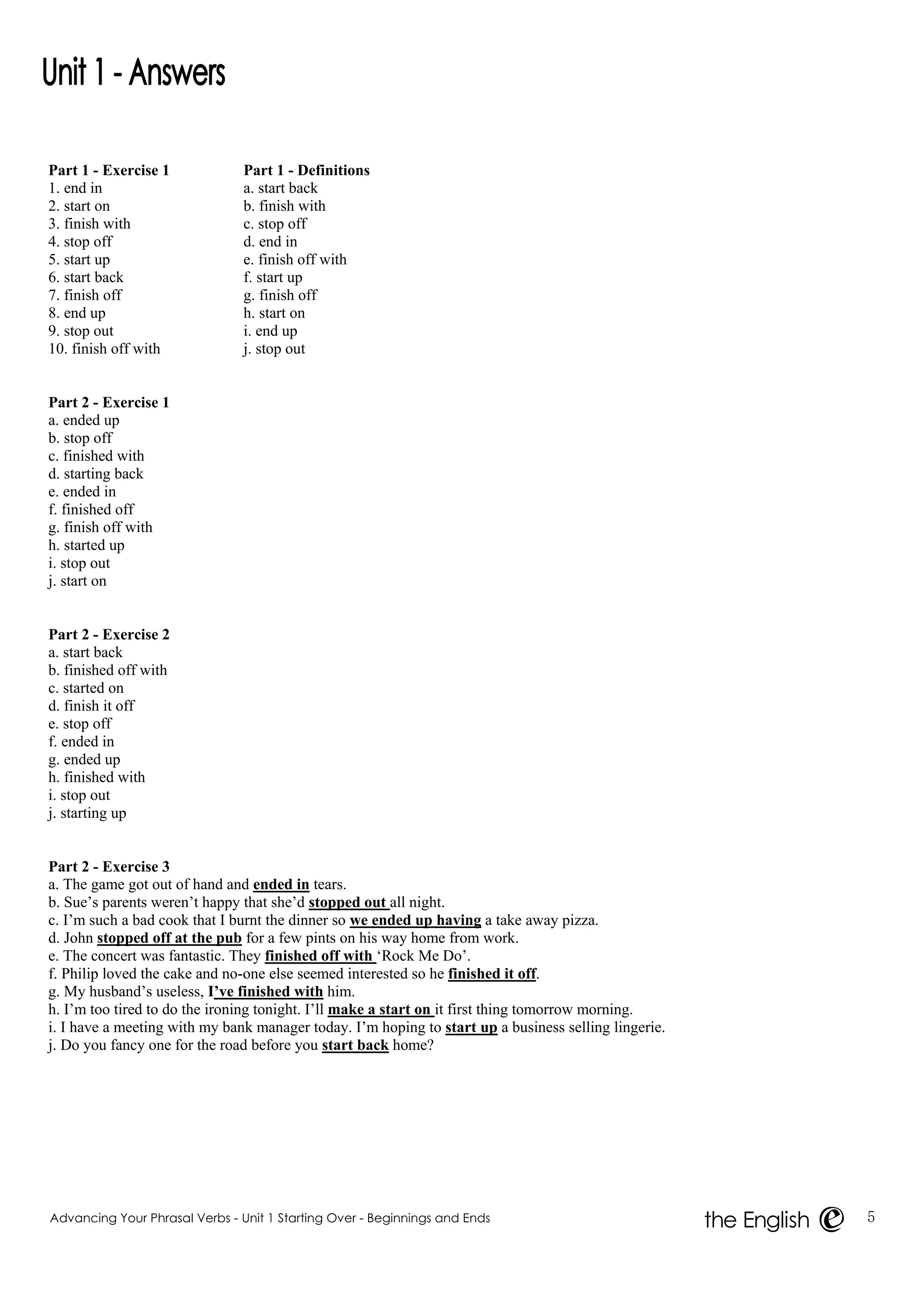 Advancing your phrasal verbs book 1 | PDF