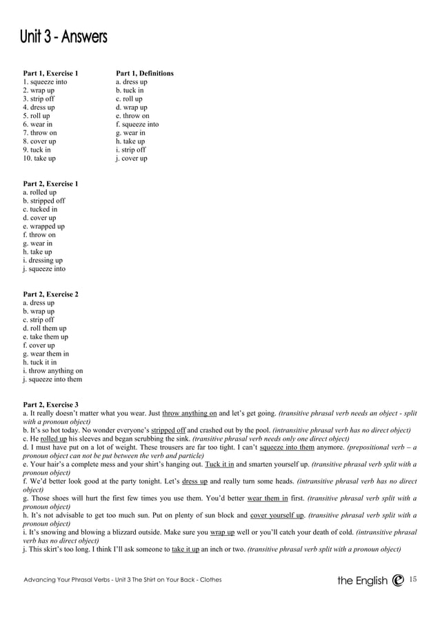 Advancing your phrasal verbs book 1 | PDF