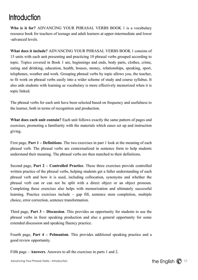 Advancing your phrasal verbs book 1 | PDF