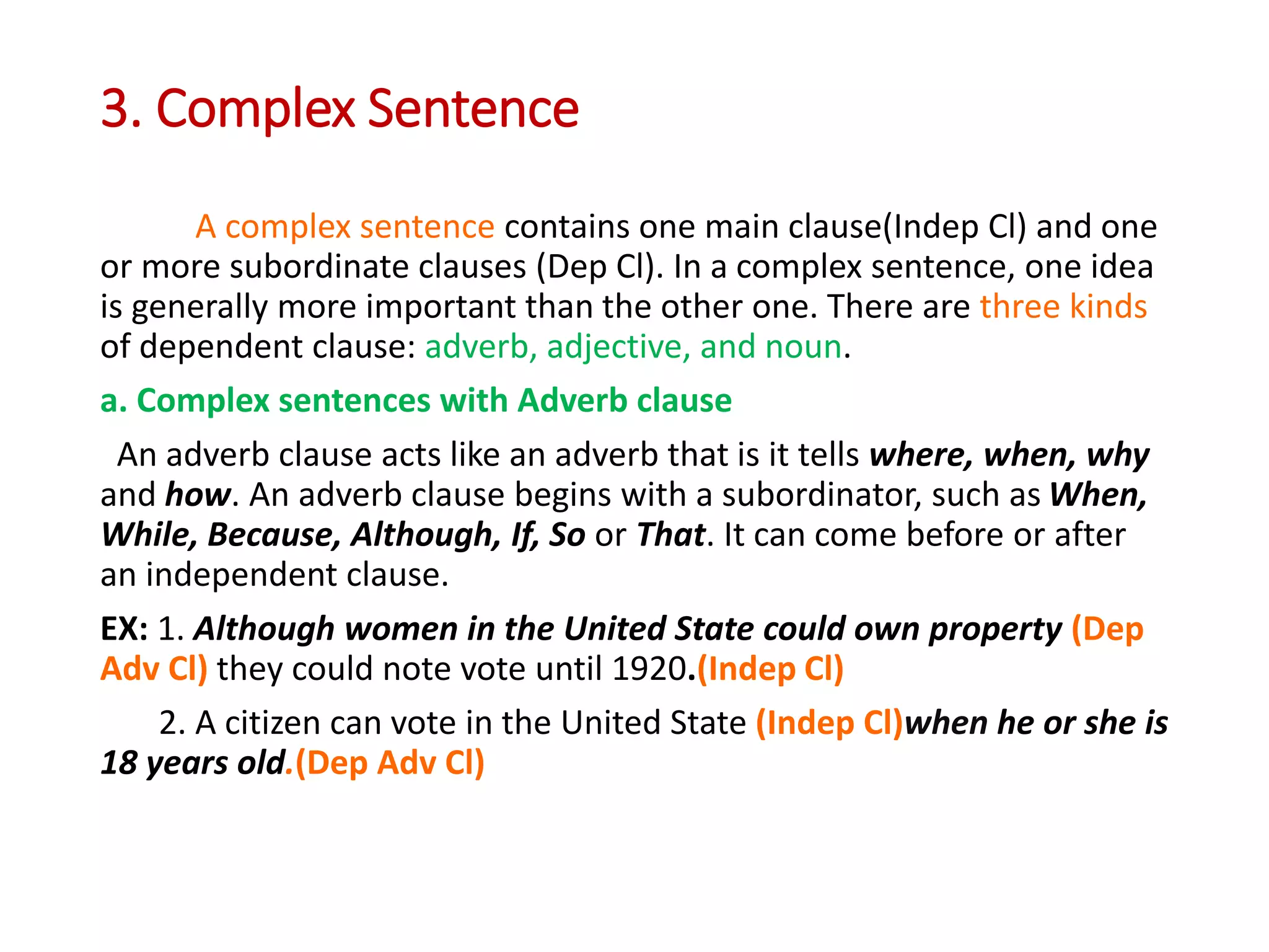 Adv and sentence structure | PPTX
