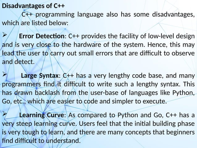 Advantage and Disadvantages of C++ programming.pptx
