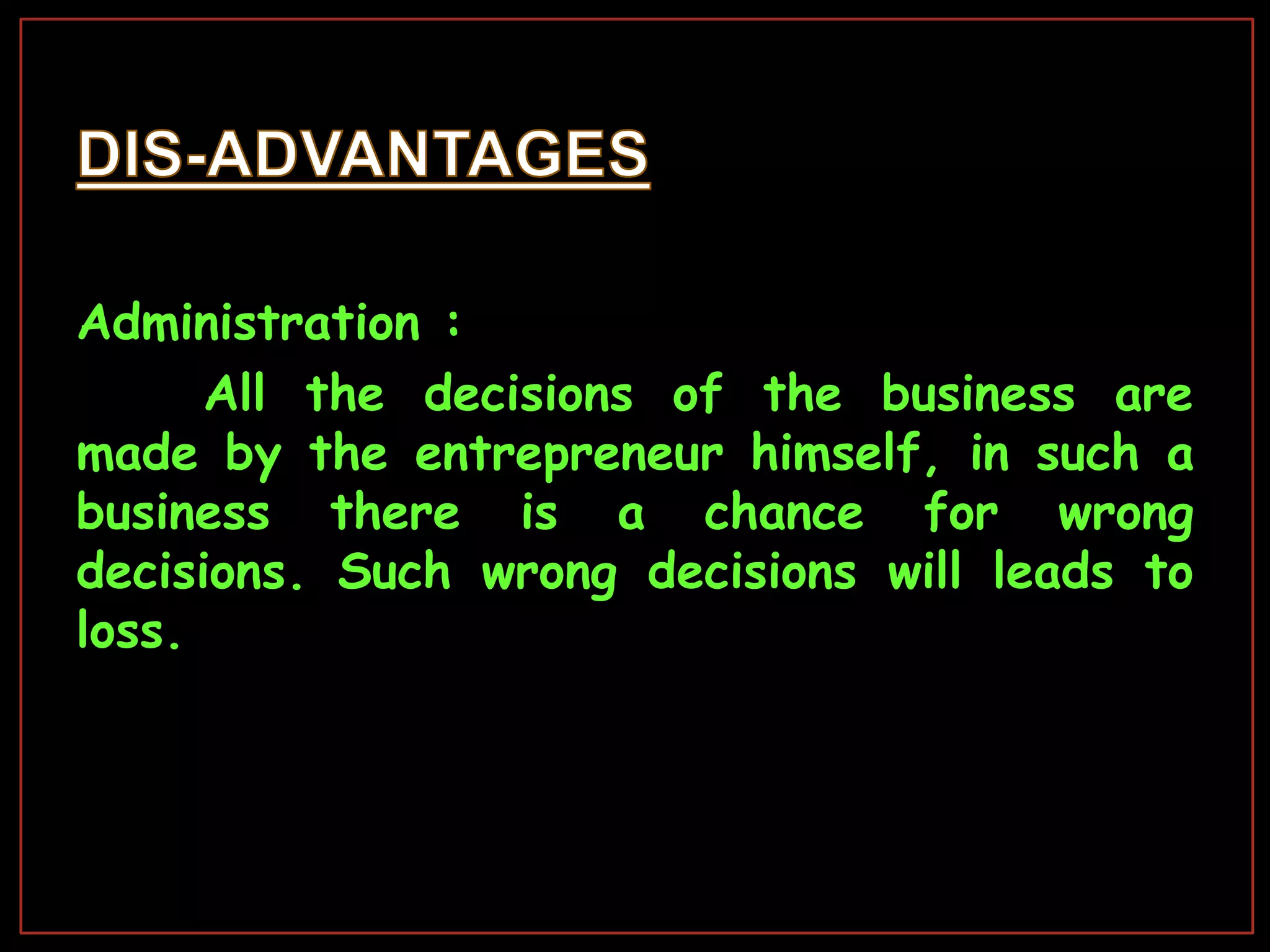 Advantage & disadvantages of entrepreneurship | PPTX