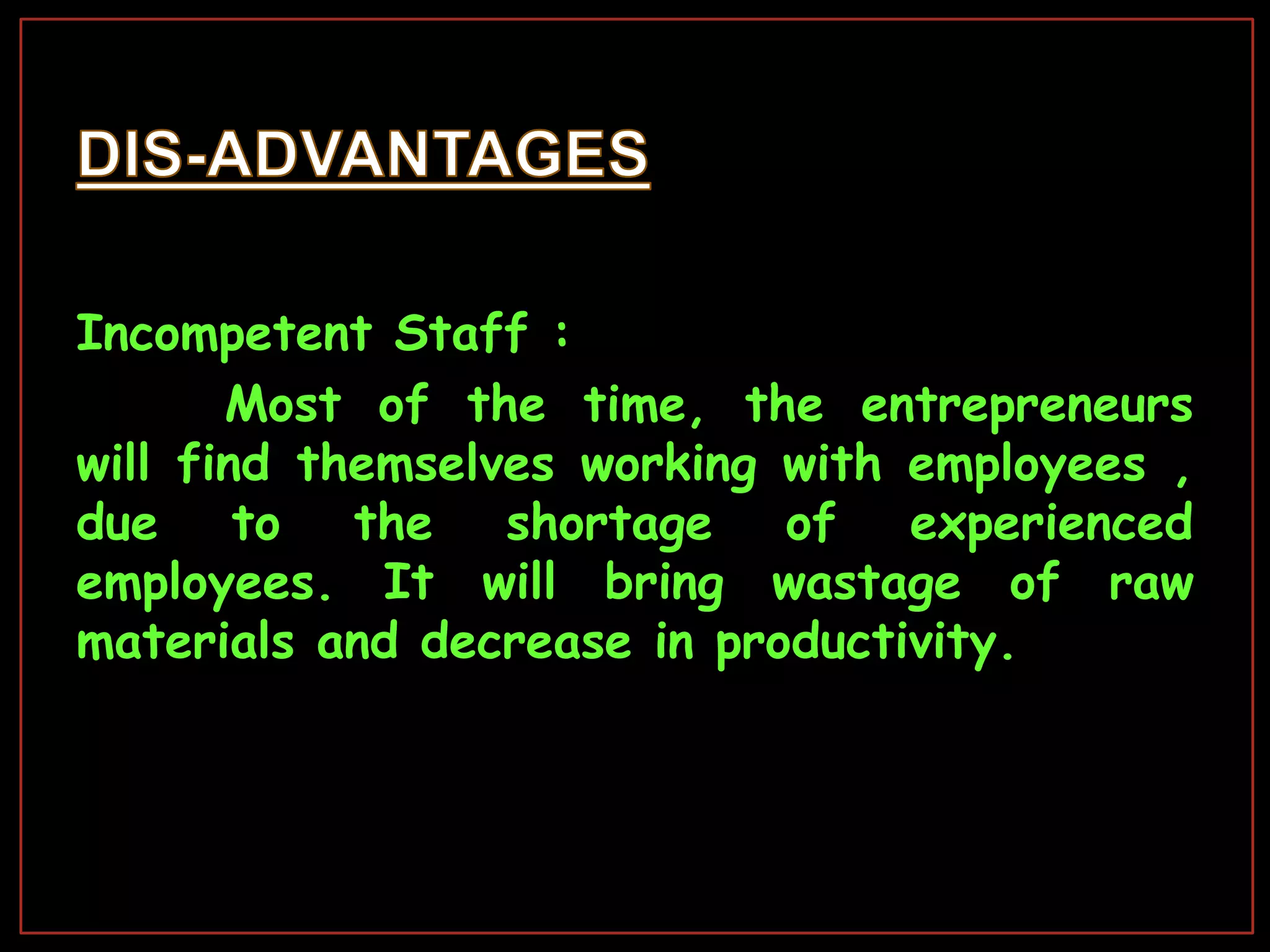 Advantage & disadvantages of entrepreneurship | PPTX