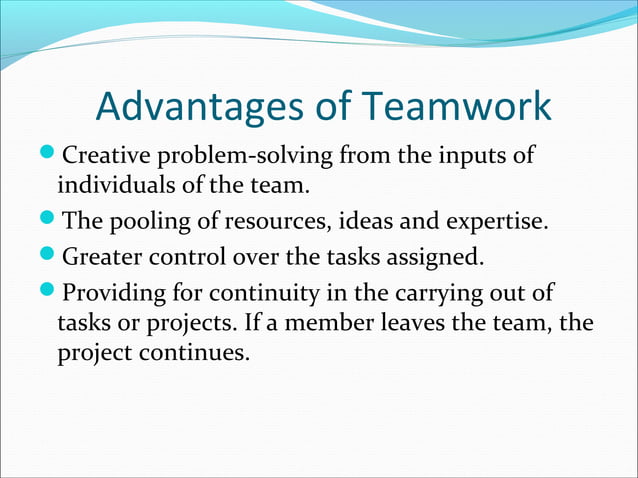 Advantages and disadvantages of Teamwork | PPT | Career Advice | Careers